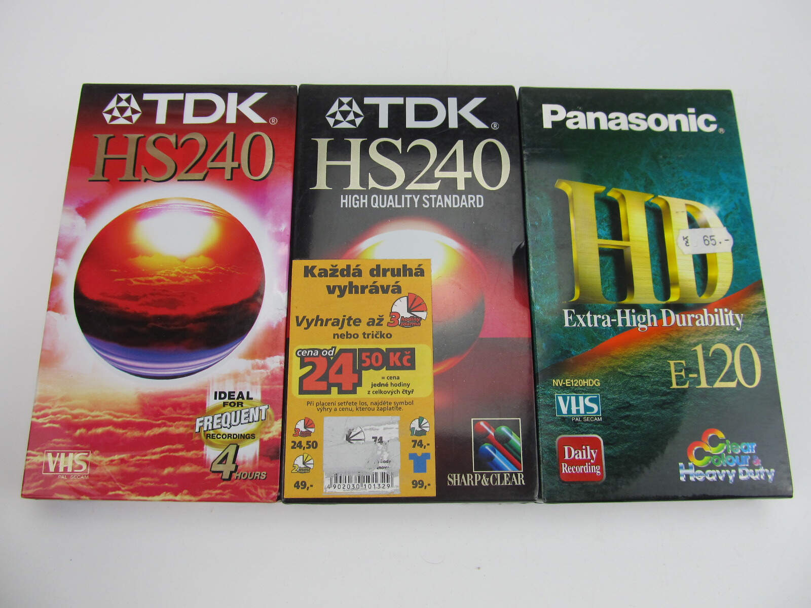 TDK HS 240, Panasonic E-120 - VHS NOVÁ KAZETA ve folii - 3 ks !!! | Aukro